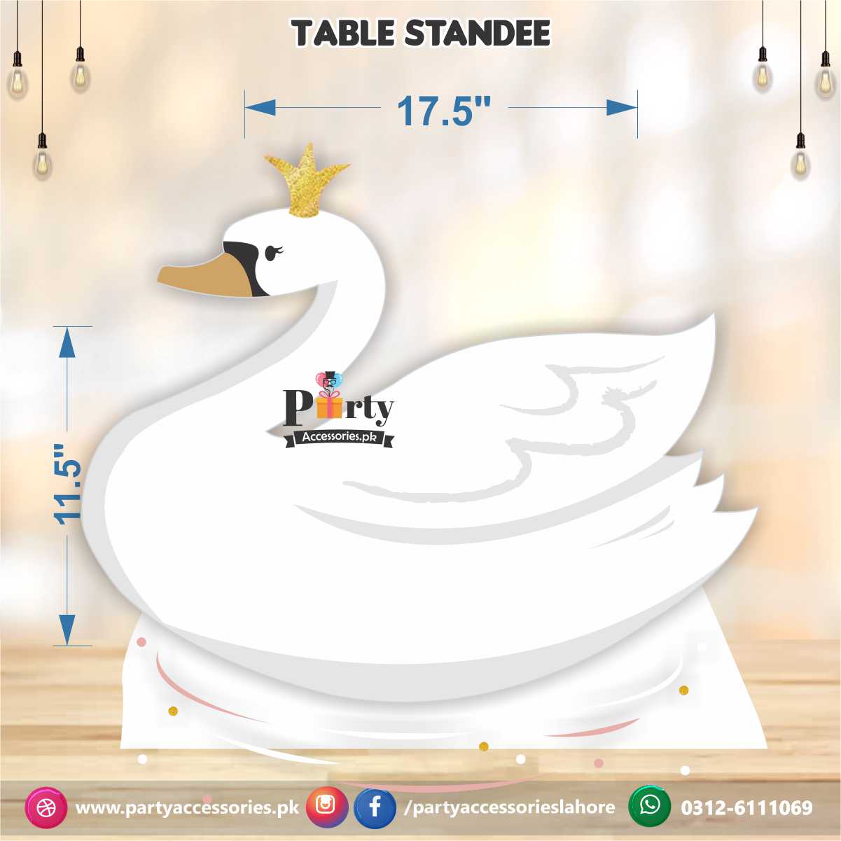 Swan theme Table standing character cutouts – PartyAccessories.pk