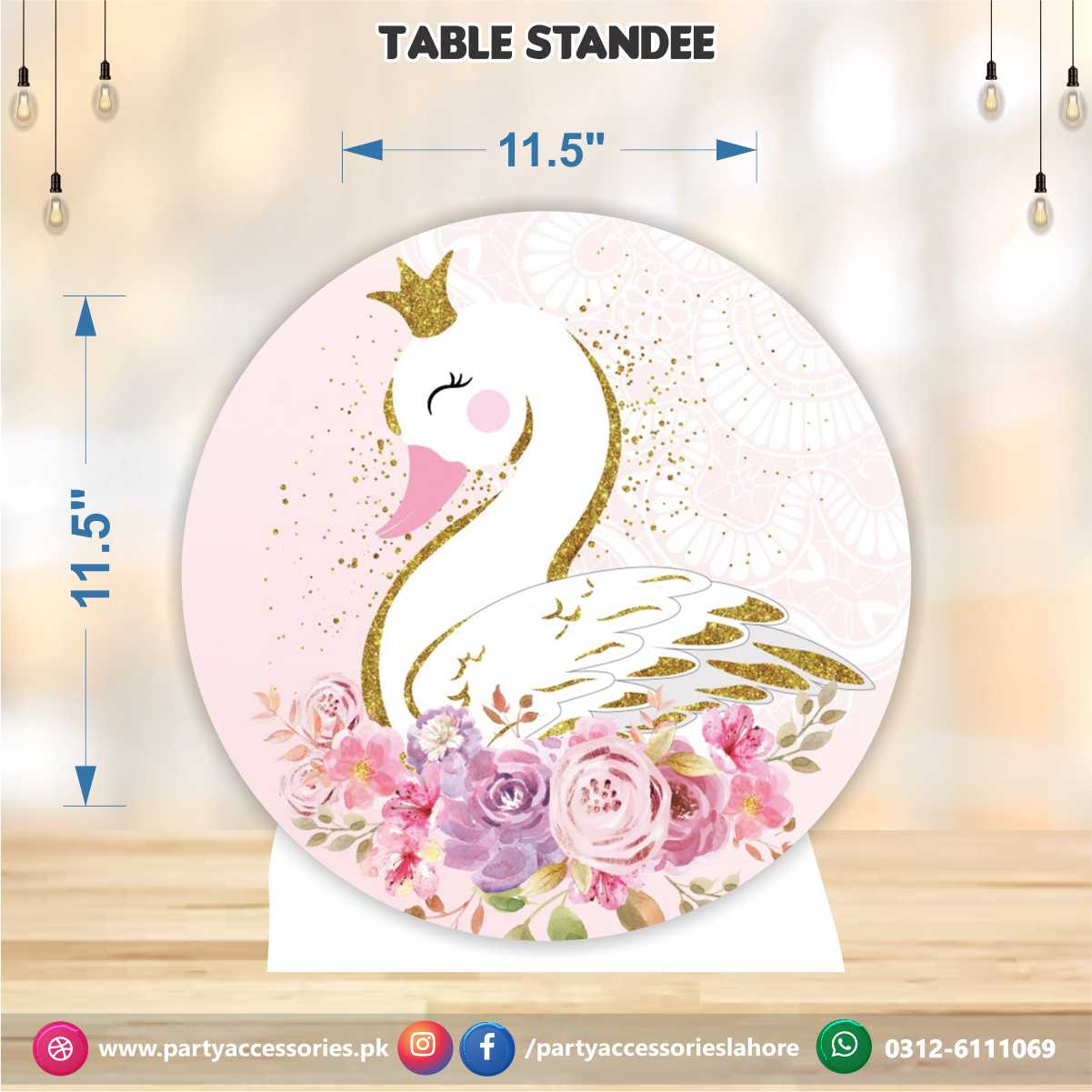 Swan theme Table standing character cutouts – PartyAccessories.pk
