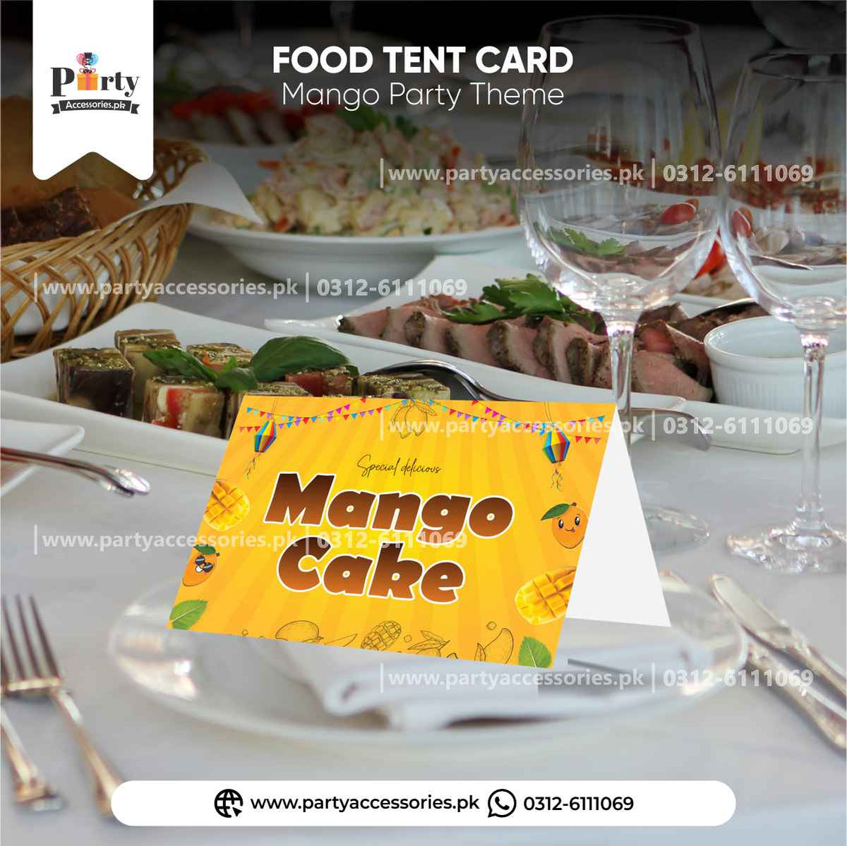 Mango Themed Party Table Tent Cards for Menu: Custom Tropical Menu ...
