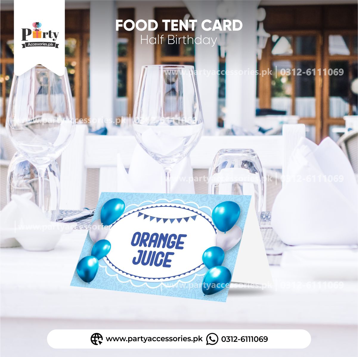 half birthday theme customized table tent cards for decoration ...