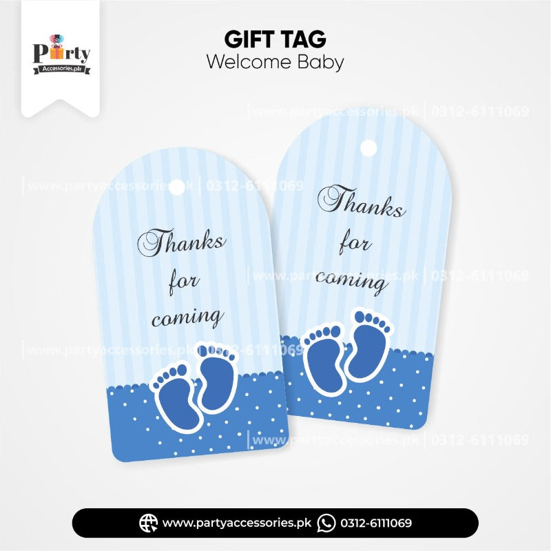 Welcome baby decoration ideas customized thank you tags for baby boy ...