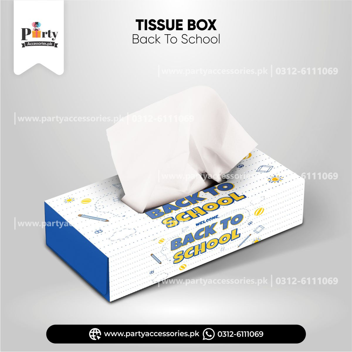 Back to school theme Customized Tissue Box for table Decoration ...
