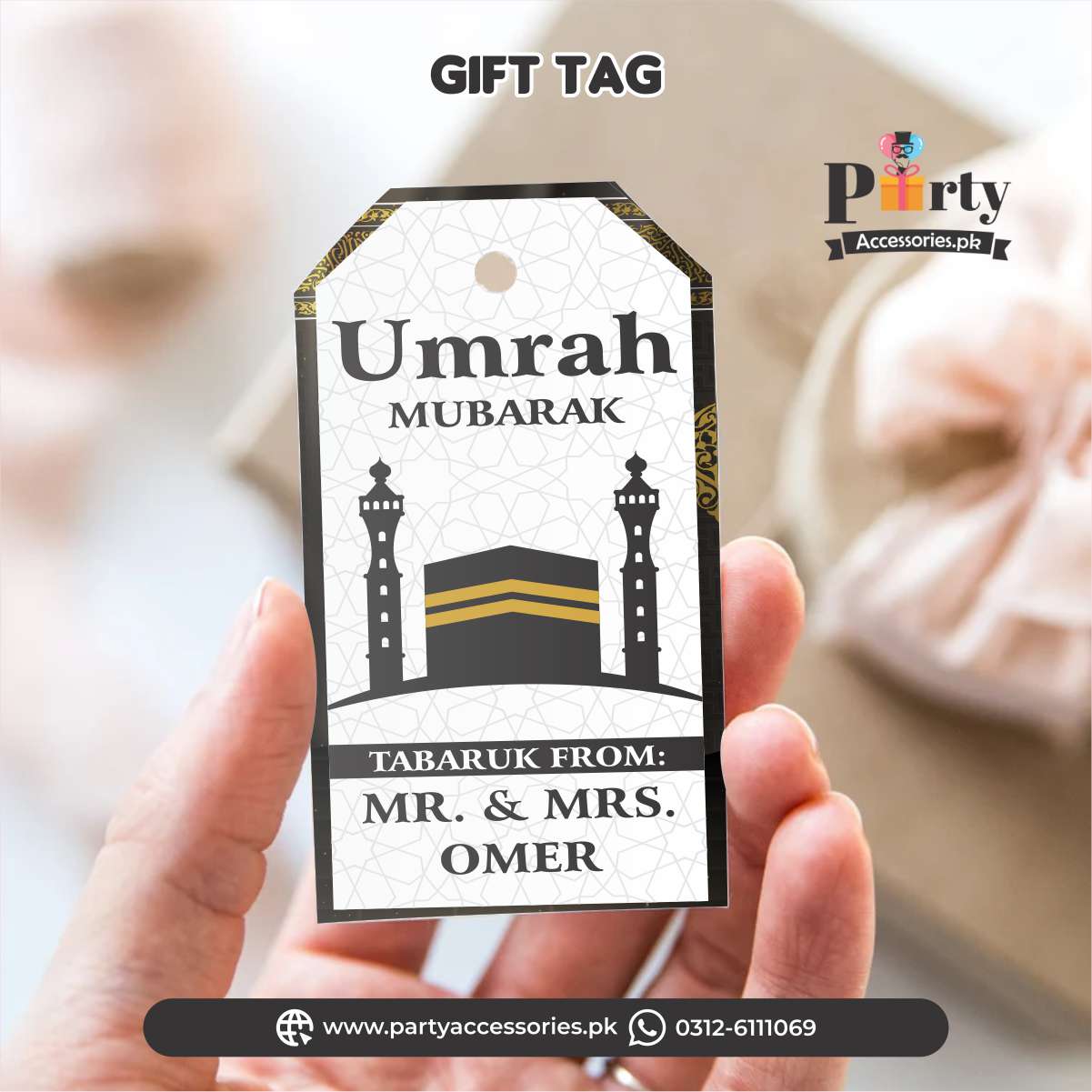 Umrah Mubarak Gift thank you tags | pack of 12 – PartyAccessories.pk