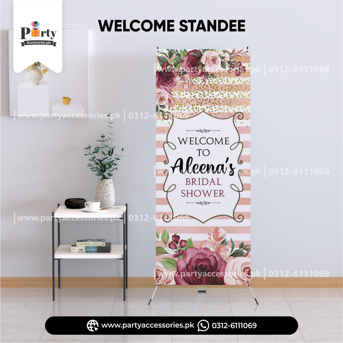 Customized Welcome Standee for bridal shower – PartyAccessories.pk