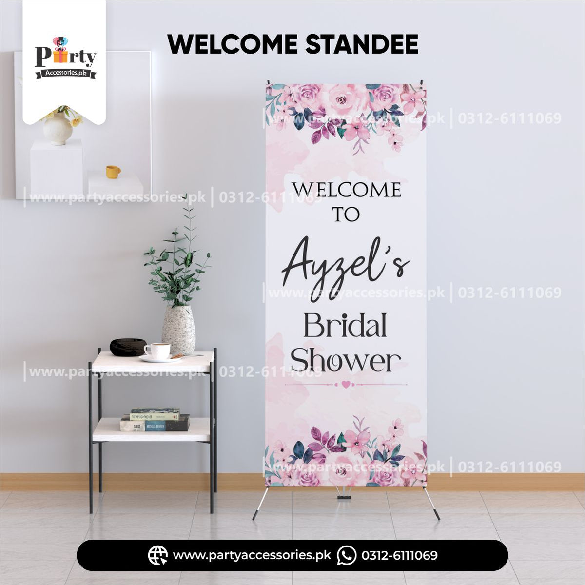 Customized Welcome Standee for bridal shower – PartyAccessories.pk
