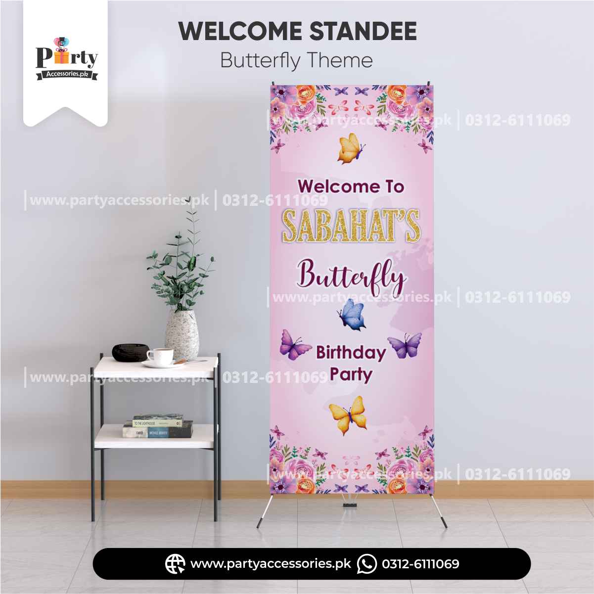 Butterfly Theme Welcome Standee | Fairy Tale Party Entrance Decor ...
