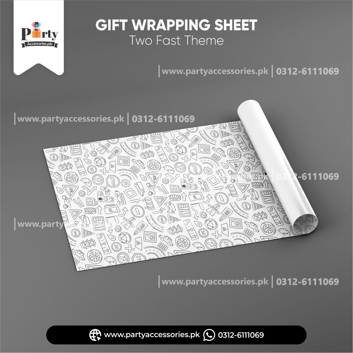 Two Fast Theme Birthday Gift Wrapping Sheets – PartyAccessories.pk