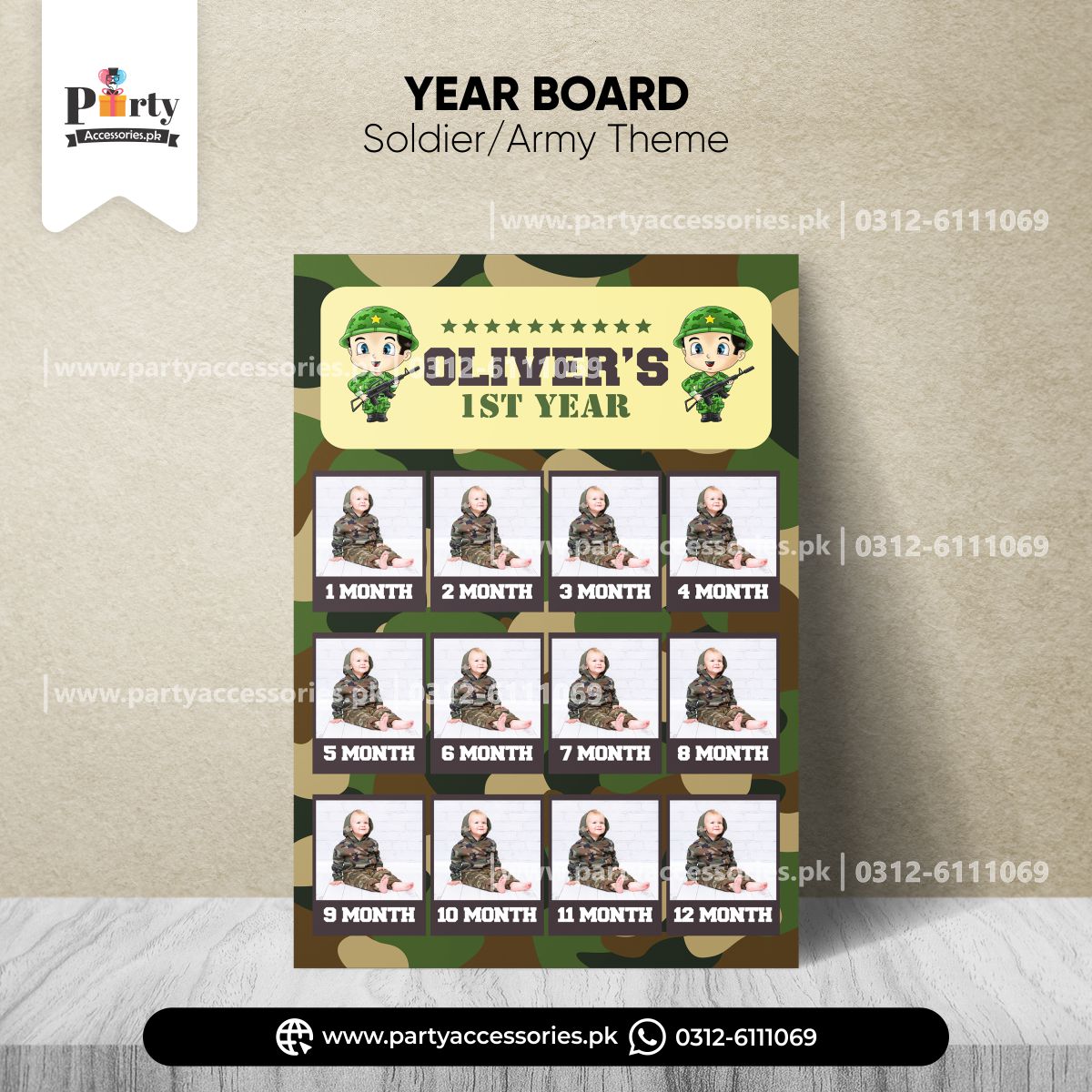 Generals Army Soldiers theme party Year Picture board – PartyAccessories.pk