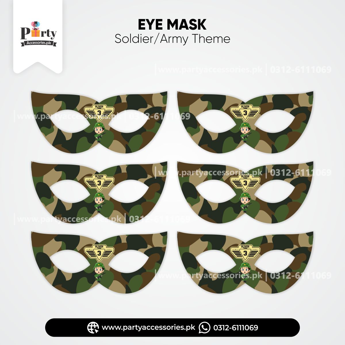Army soldiers theme birthday party eye masks – PartyAccessories.pk