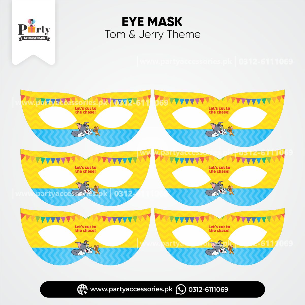 Tom and jerry birthday theme party eye face masks – PartyAccessories.pk