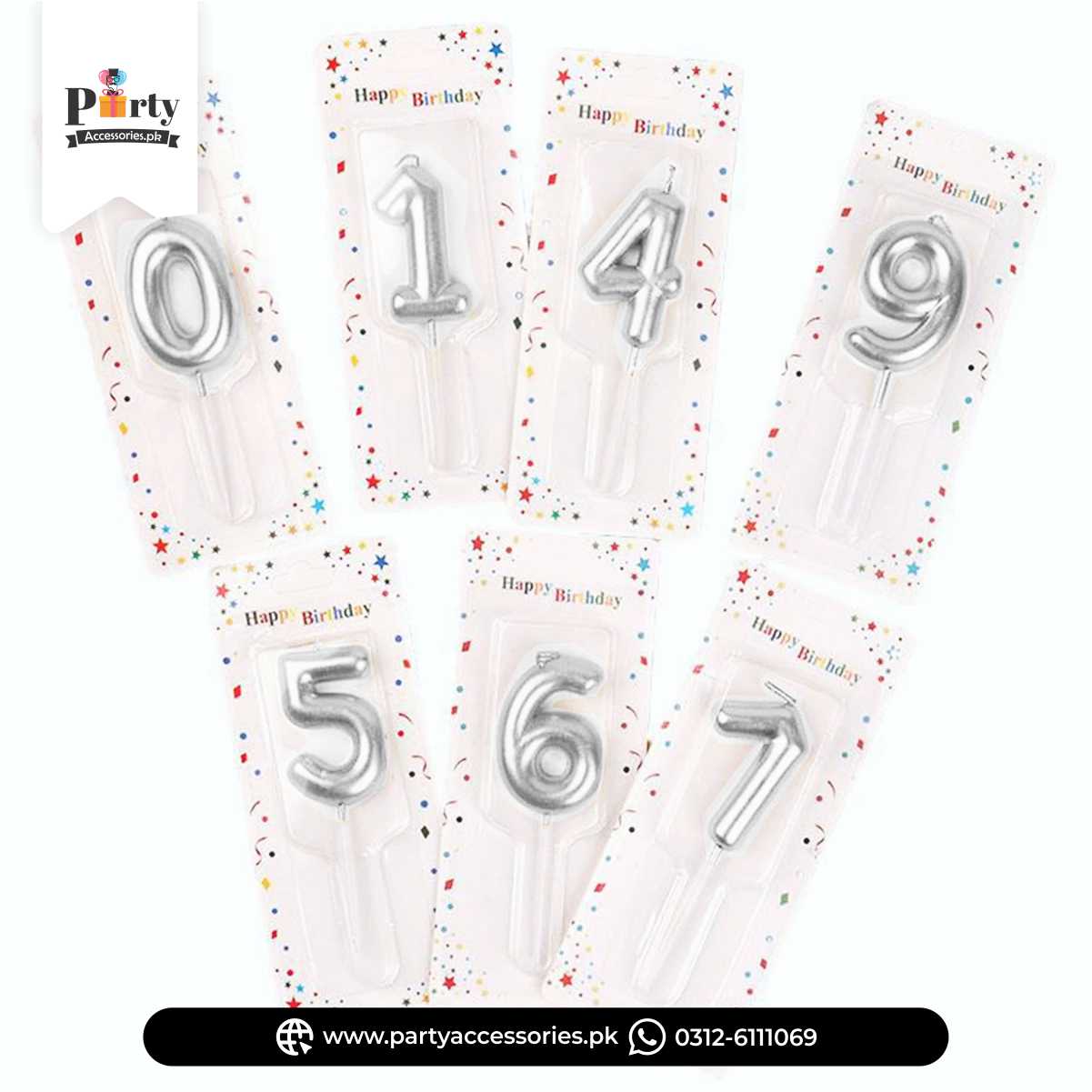 Number Cake Candles in silver 0-9: Celebrate Any Age in Style ...