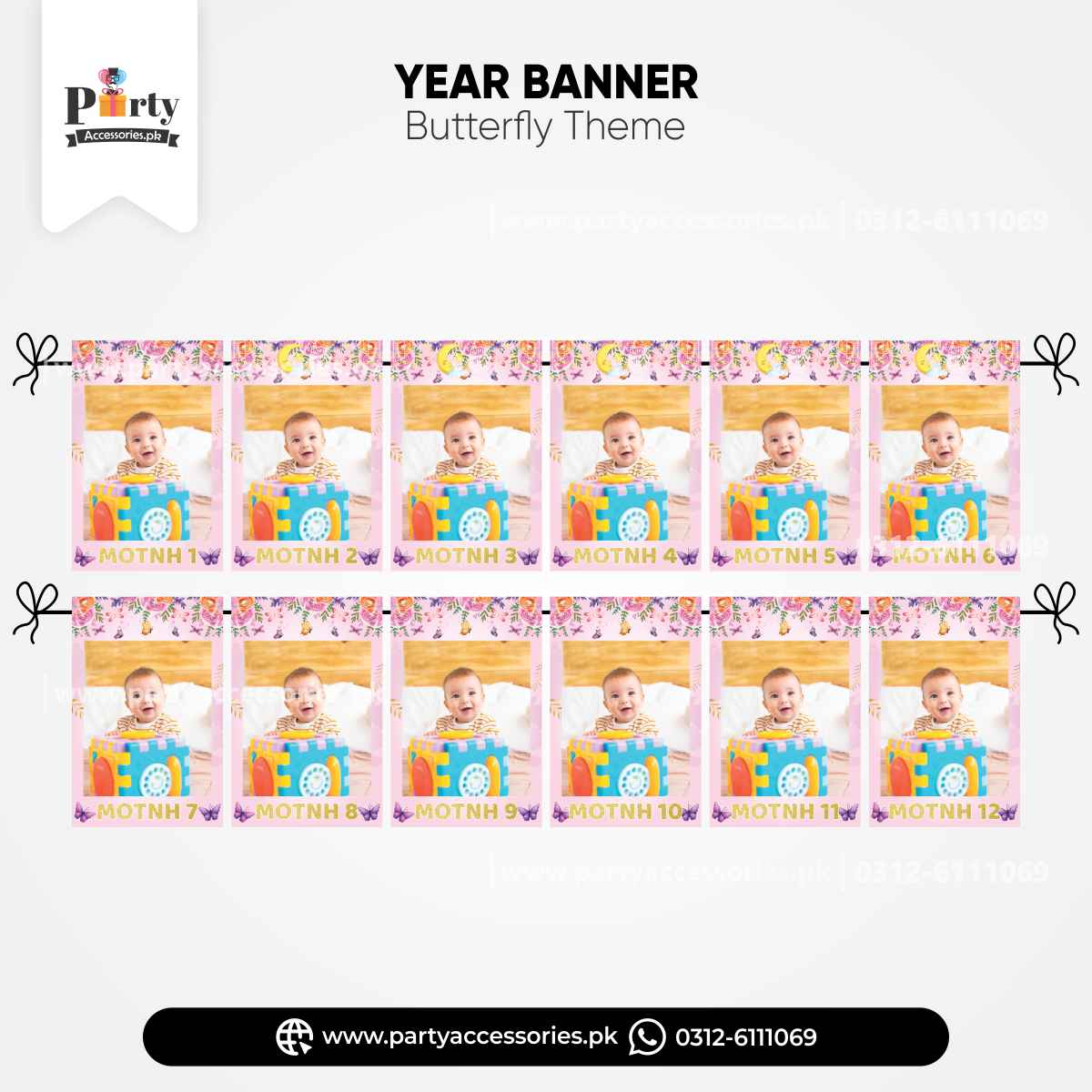 Butterfly Theme Customized Month Wise Year Pictures Banner ...