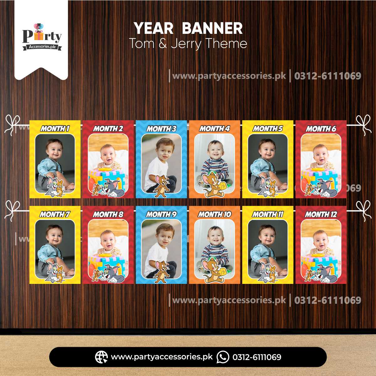 Tom and jerry theme Customized Month wise year Picture banner ...
