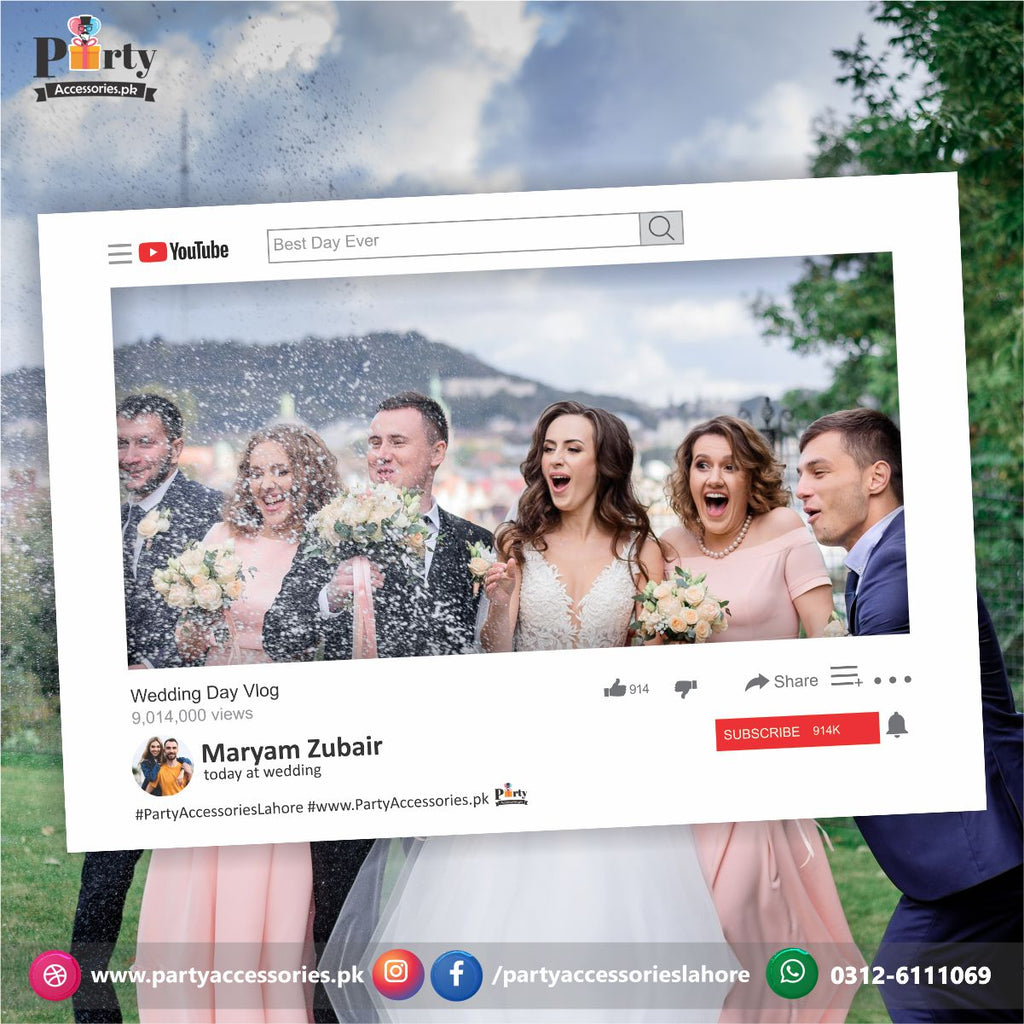 Customized YouTube Photo booth frame | You Tube Social media Photo boo ...