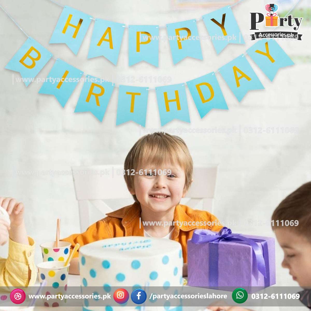 Happy Birthday wall decoration bunting banner – PartyAccessories.pk