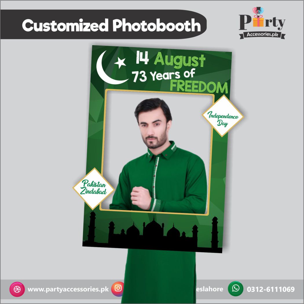 Customized Photo Booth / selfie frame for 14 August theme Photography ...