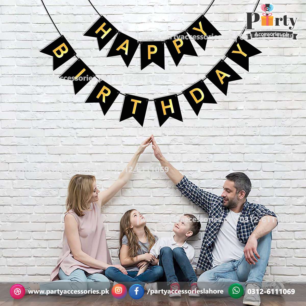 Happy Birthday wall decoration bunting banner – PartyAccessories.pk