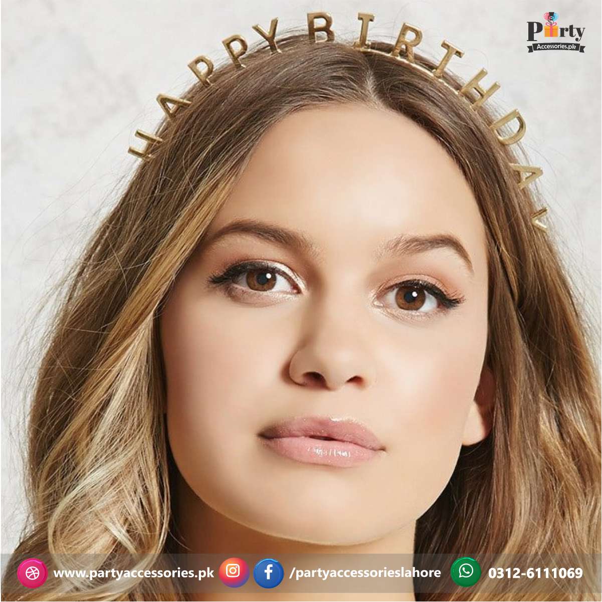 Happy Birthday Head Band / Happy birthday girl Crown Tiara metallic Ha ...