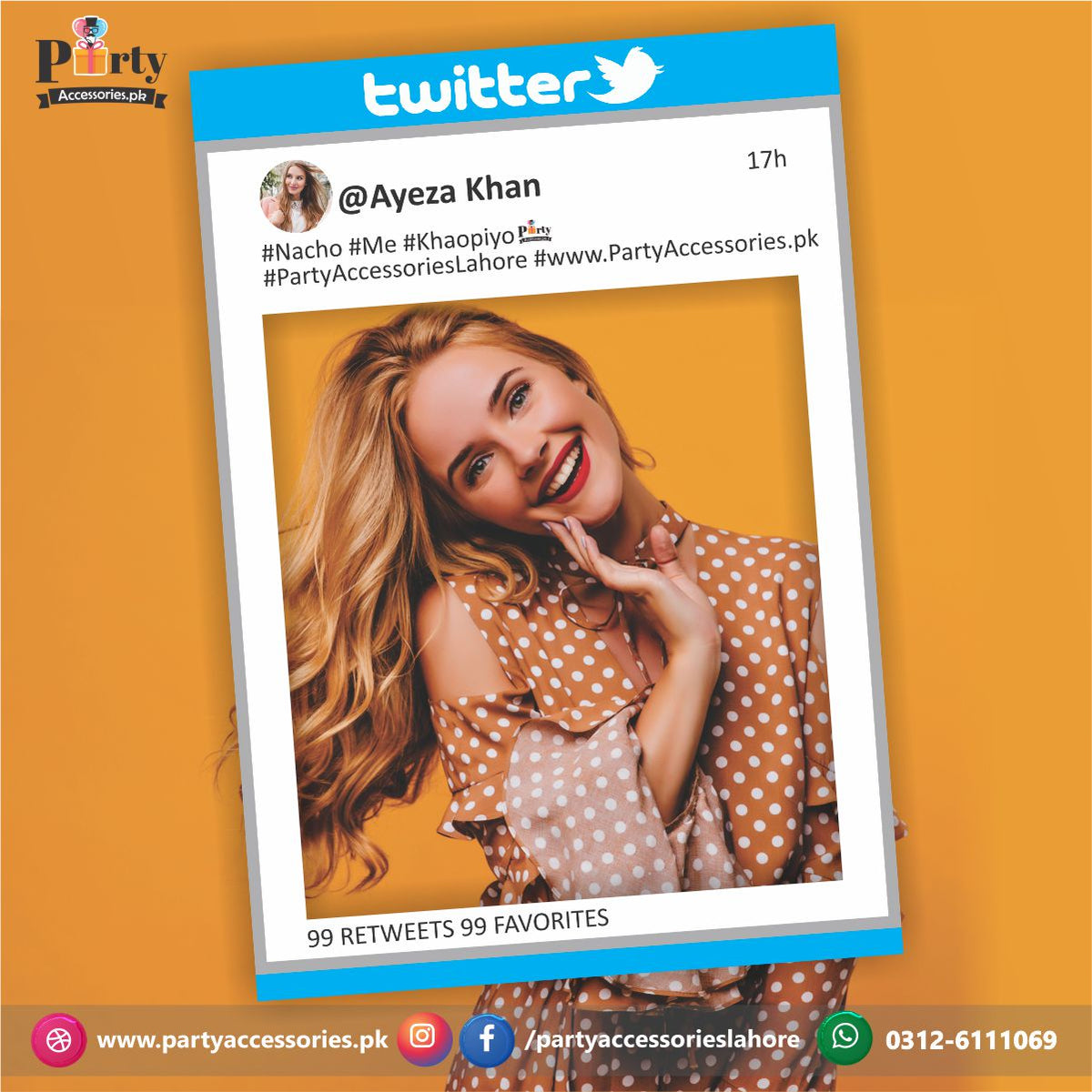 Customized Twitter Photo booth frame | Social media Photo booth props ...