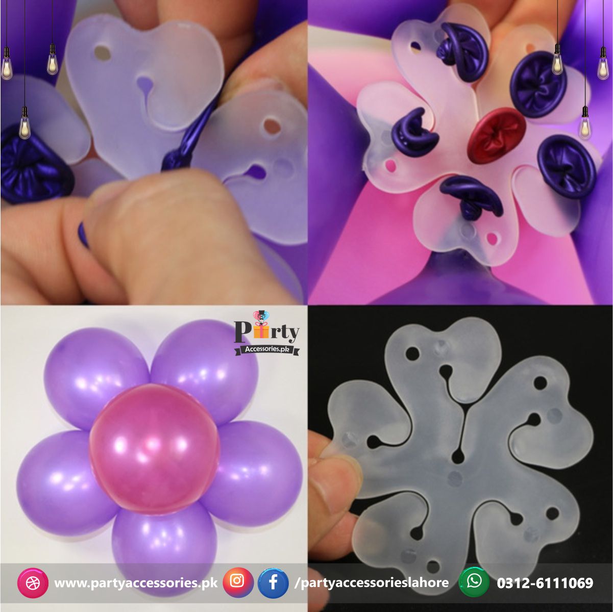 Flower Balloon clip set | Reusable Flower Balloon clip holder decor ...