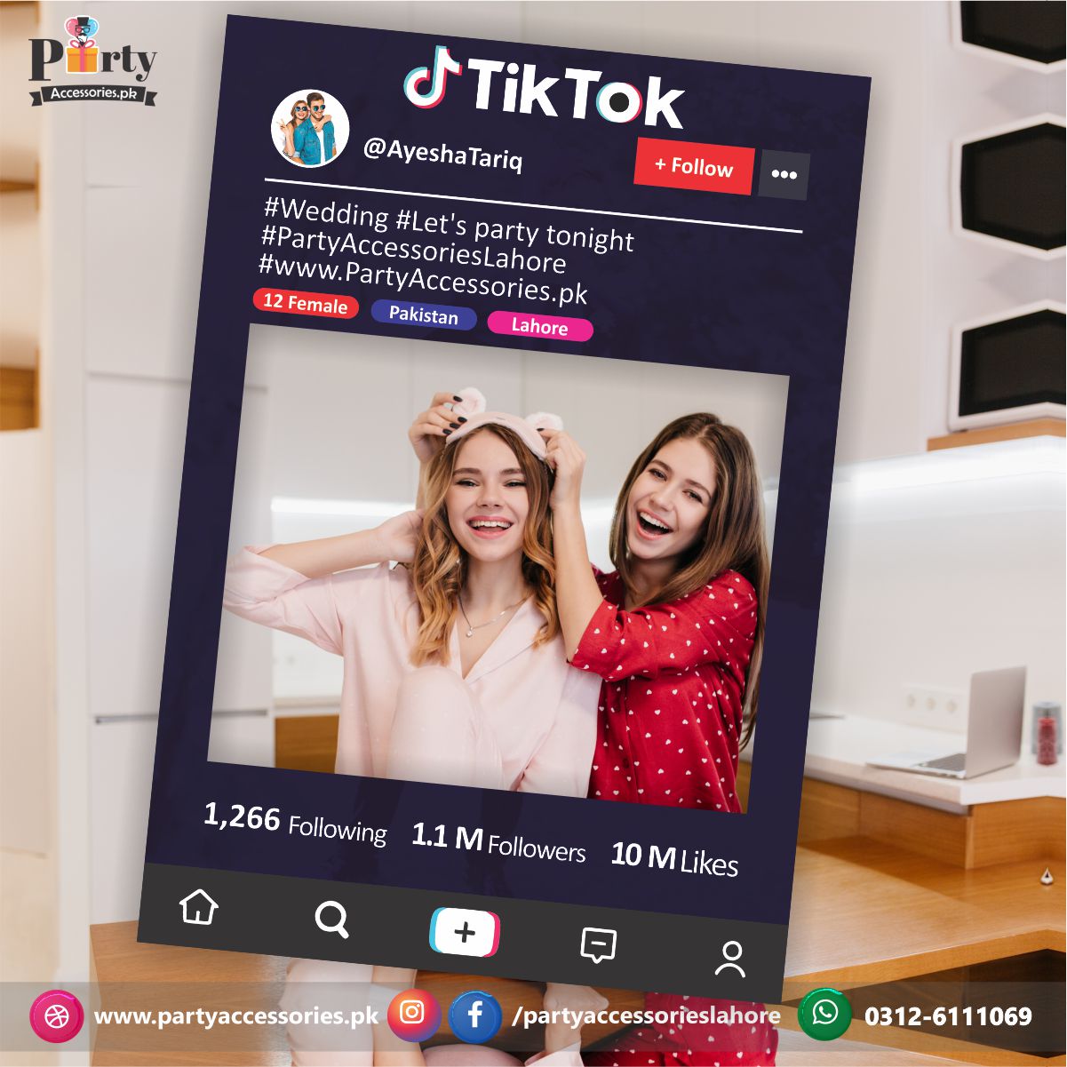 Customized TikTok Photo booth frame | Social media Photo booth props ...