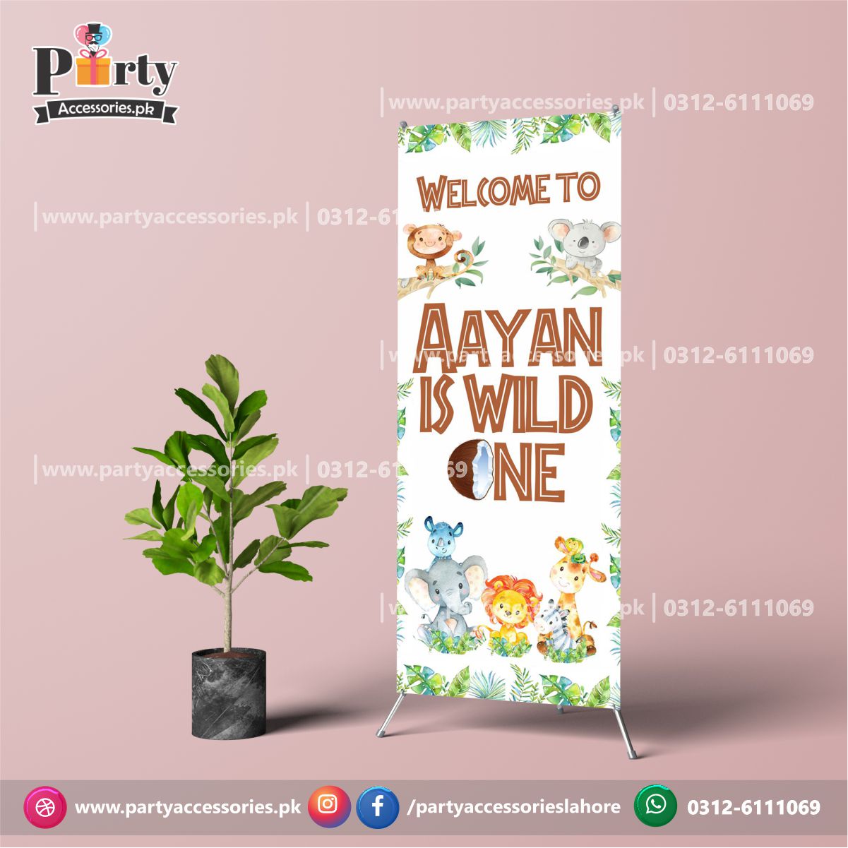 Customized Welcome Standee in Wild One Theme Birthday Party ...