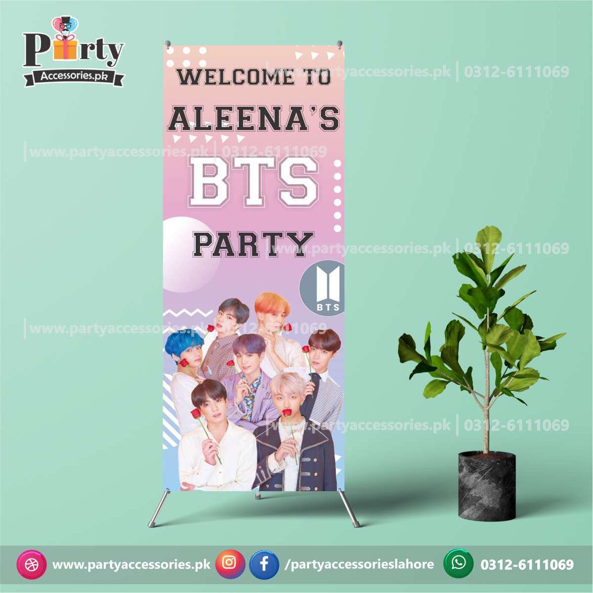 BTS birthday theme party customized Panaflex welcome standee ...
