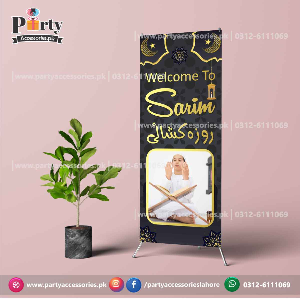 Welcome Standee for Roza Kushai Decoration Party – PartyAccessories.pk
