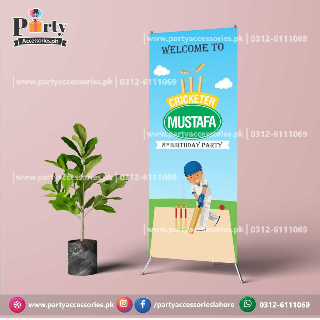 Cricket birthday theme party customized Panaflex welcome standee ...