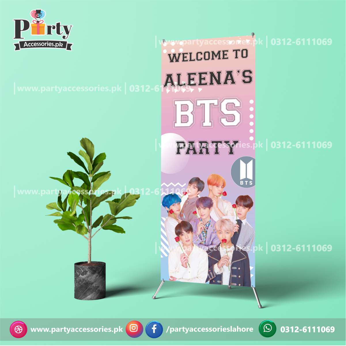BTS birthday theme party customized Panaflex welcome standee ...