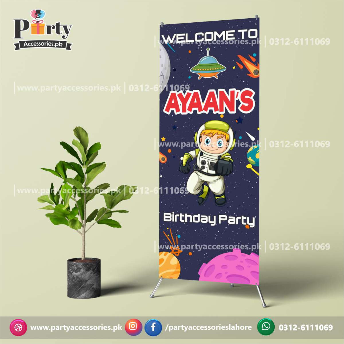 Outer Space Theme Birthday Party Customized Welcome Standee ...