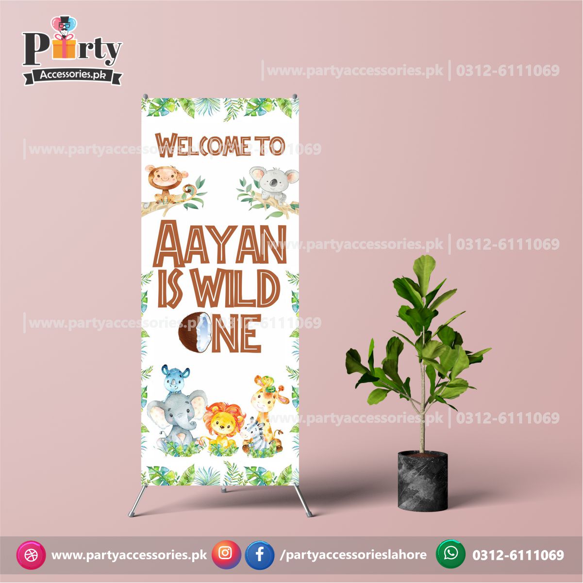 Customized Welcome Standee in Wild One Theme Birthday Party ...