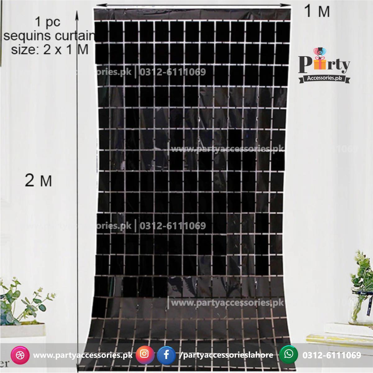 Square Box shape metallic tinsel fringe foil curtain party backdrop ...