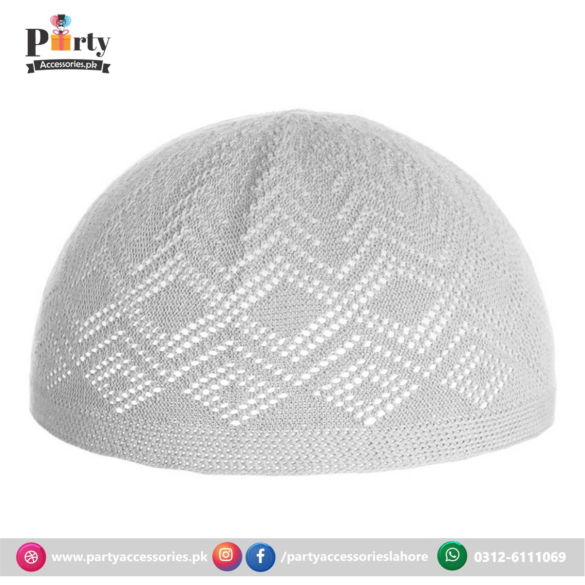 White Cotton knitted Nimaz cap | Pack of 6 pcs Muslim cap ...
