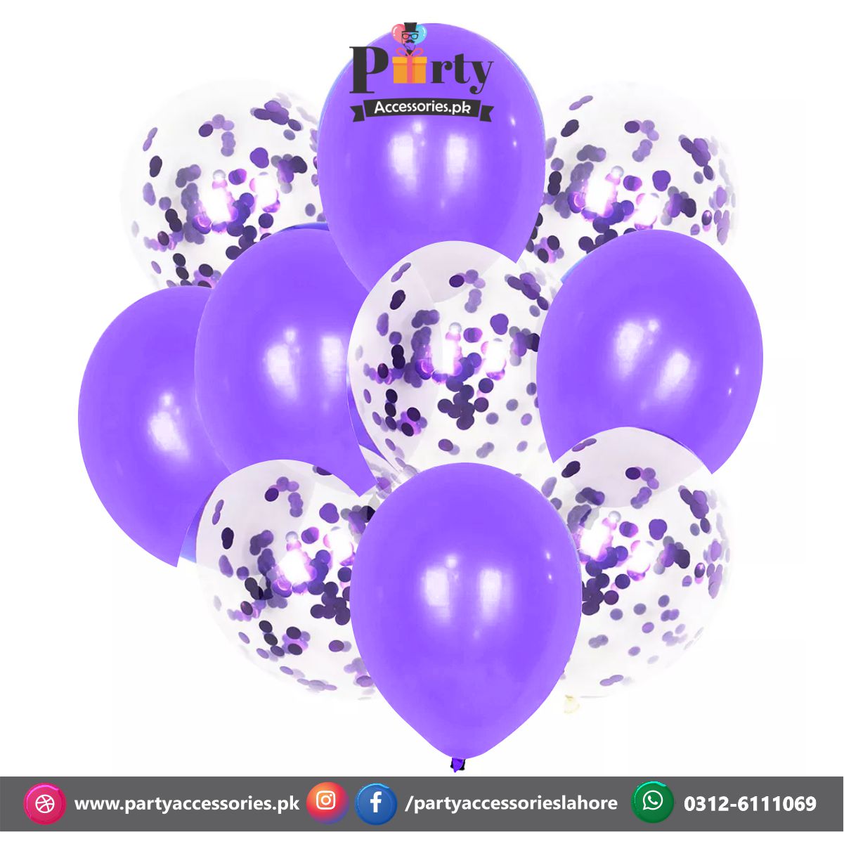 Pack of 10 Confetti Balloons set | Bouquet of Confetti Balloons ...