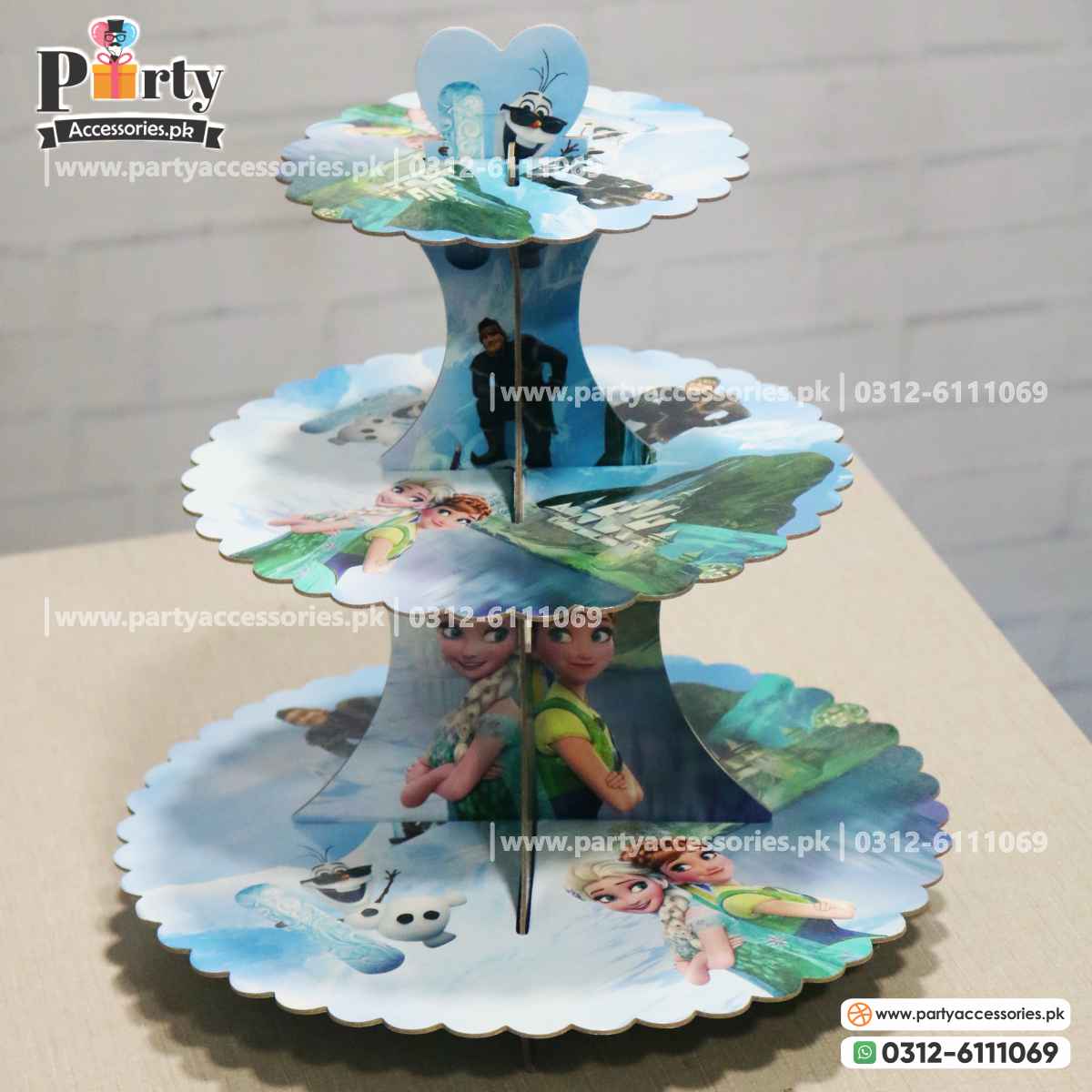 Frozen Elsa theme birthday Table decoration 3 tier cupcake stand ...