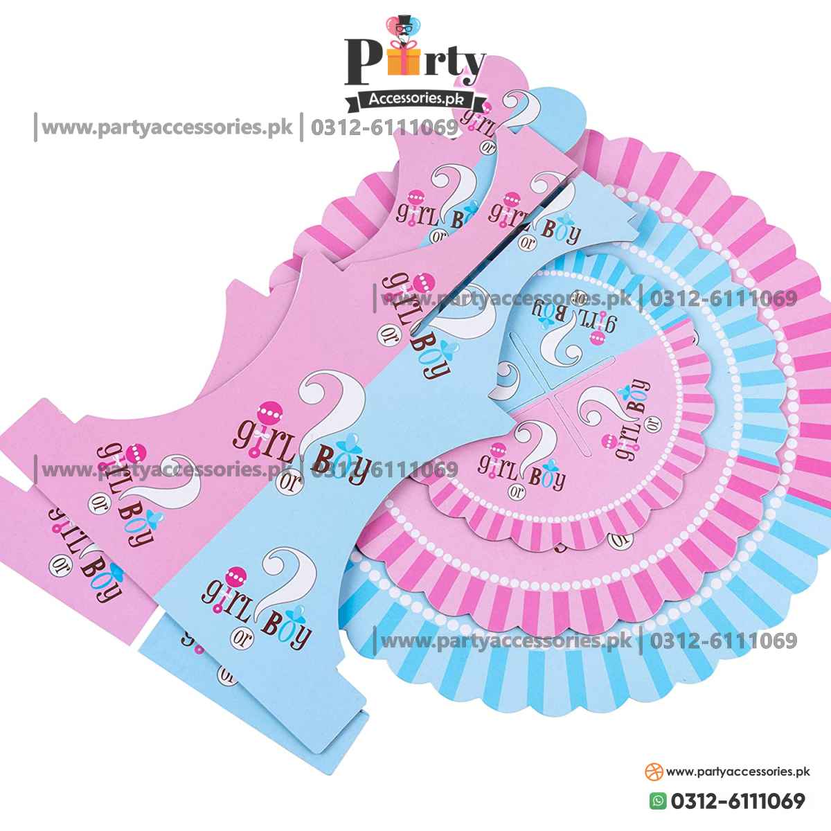 Gender reveal decorations | Boy or Girl? printed Cupcake stand for tab ...