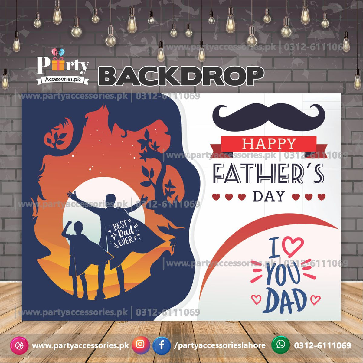 Customized Fathers day backdrop | LOVE YOUR DAD | father day celebrati ...