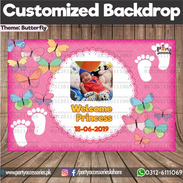 Butterfly Theme Backdrop | Custom Fairy Tale Party Decoration ...