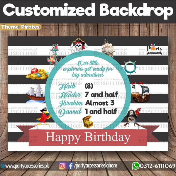 Customized Pirates Theme Birthday Party Backdrop – PartyAccessories.pk