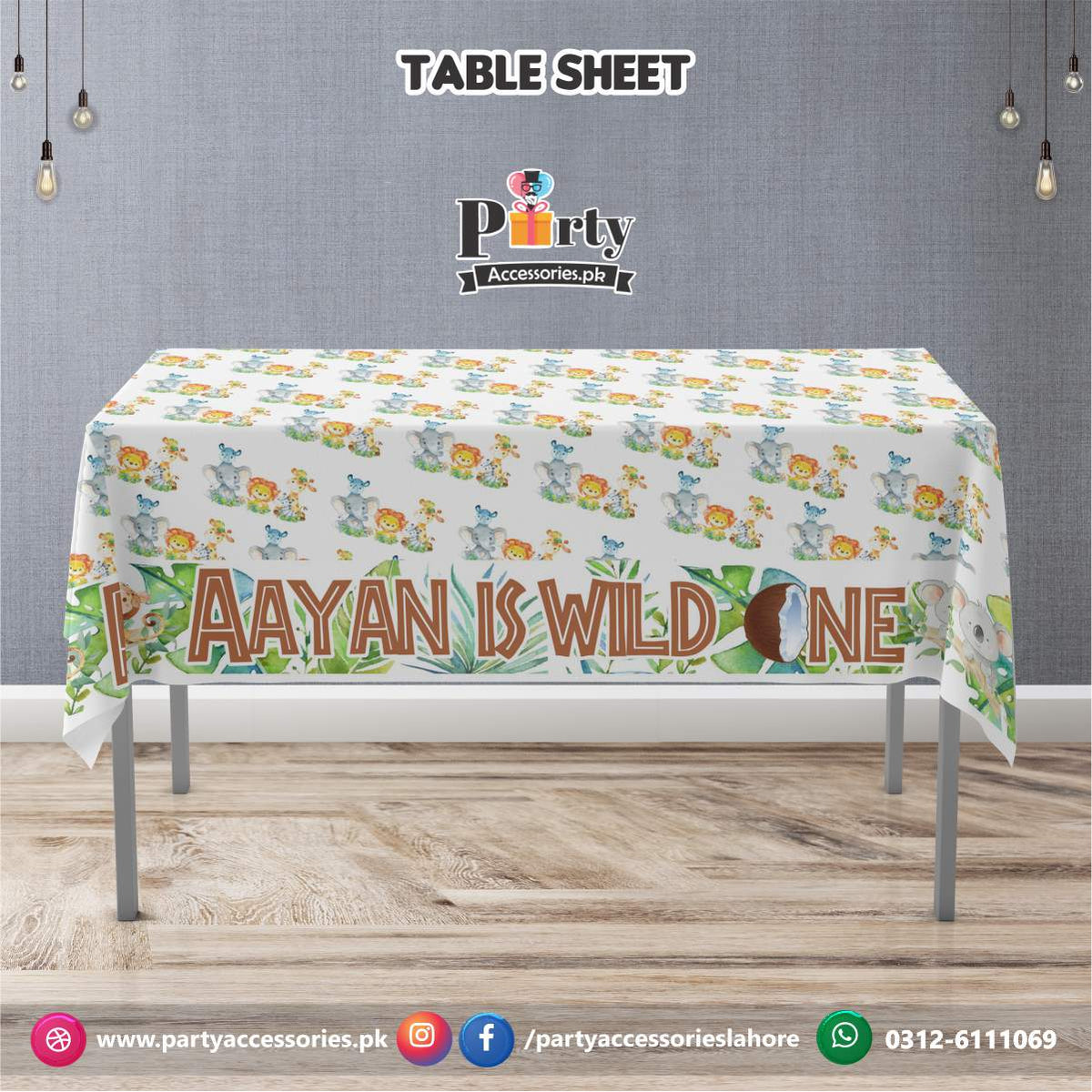 Wild One Theme Customized Birthday Party Table Top Sheet ...