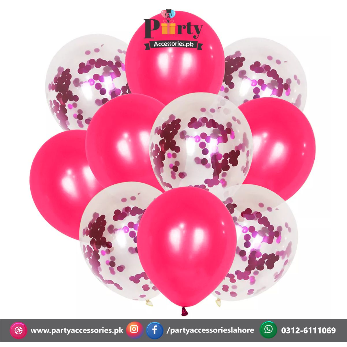 Pack of 10 Confetti Balloons set | Bouquet of Confetti Balloons ...