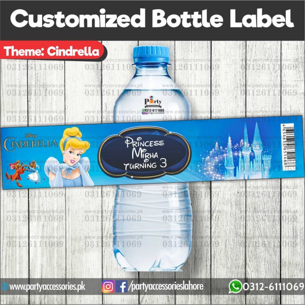Cinderella Theme Customized Bottle Labels for Party Decor ...