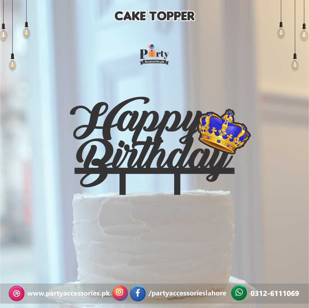 Prince theme cake topper customized on wooden – PartyAccessories.pk