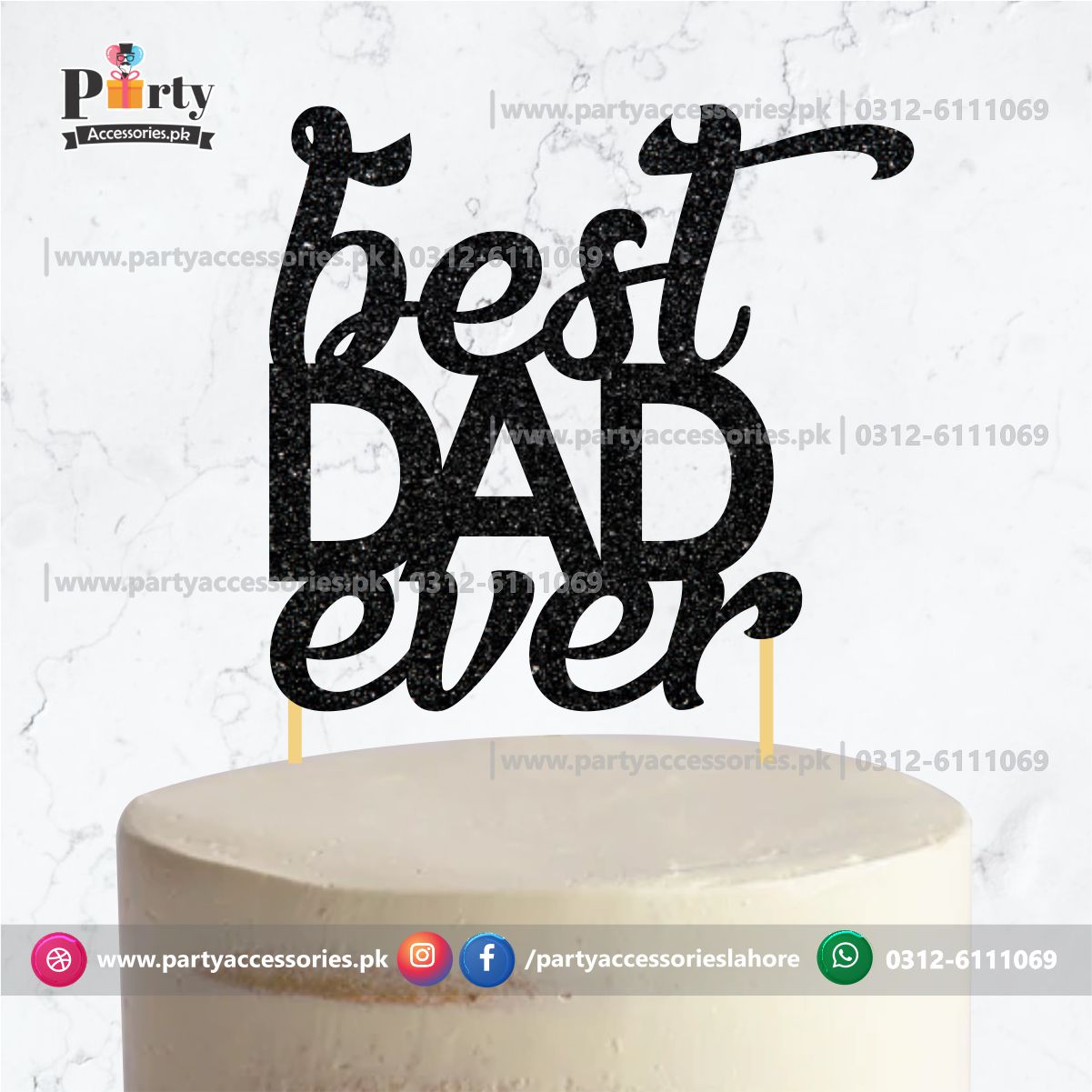 Best Dad Ever cake topper | Fathers day glitter cake topper ...