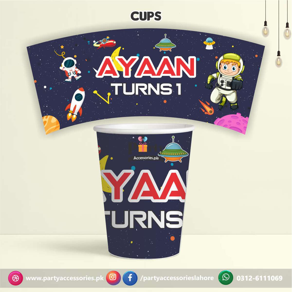 Outer Space Theme Party | Customized Disposable Paper CUPS ...