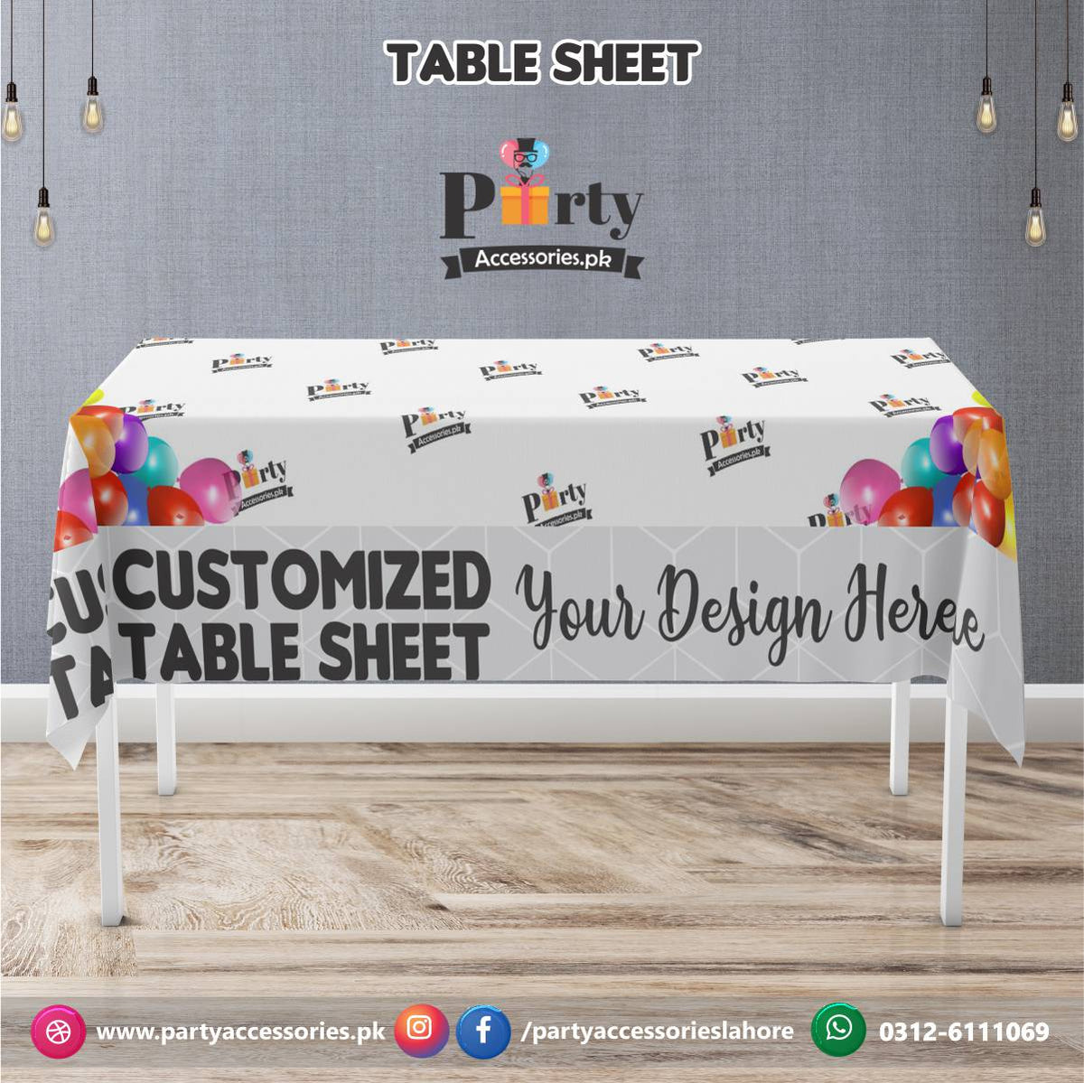 Customized printed table top sheet | Custom made table cover ...