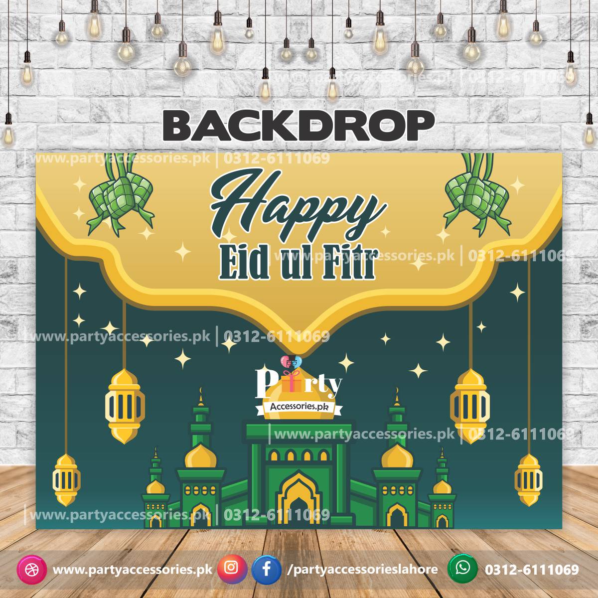 Eid Decoration ideas 2025 | Eid Mubarak backdrop customized with your ...