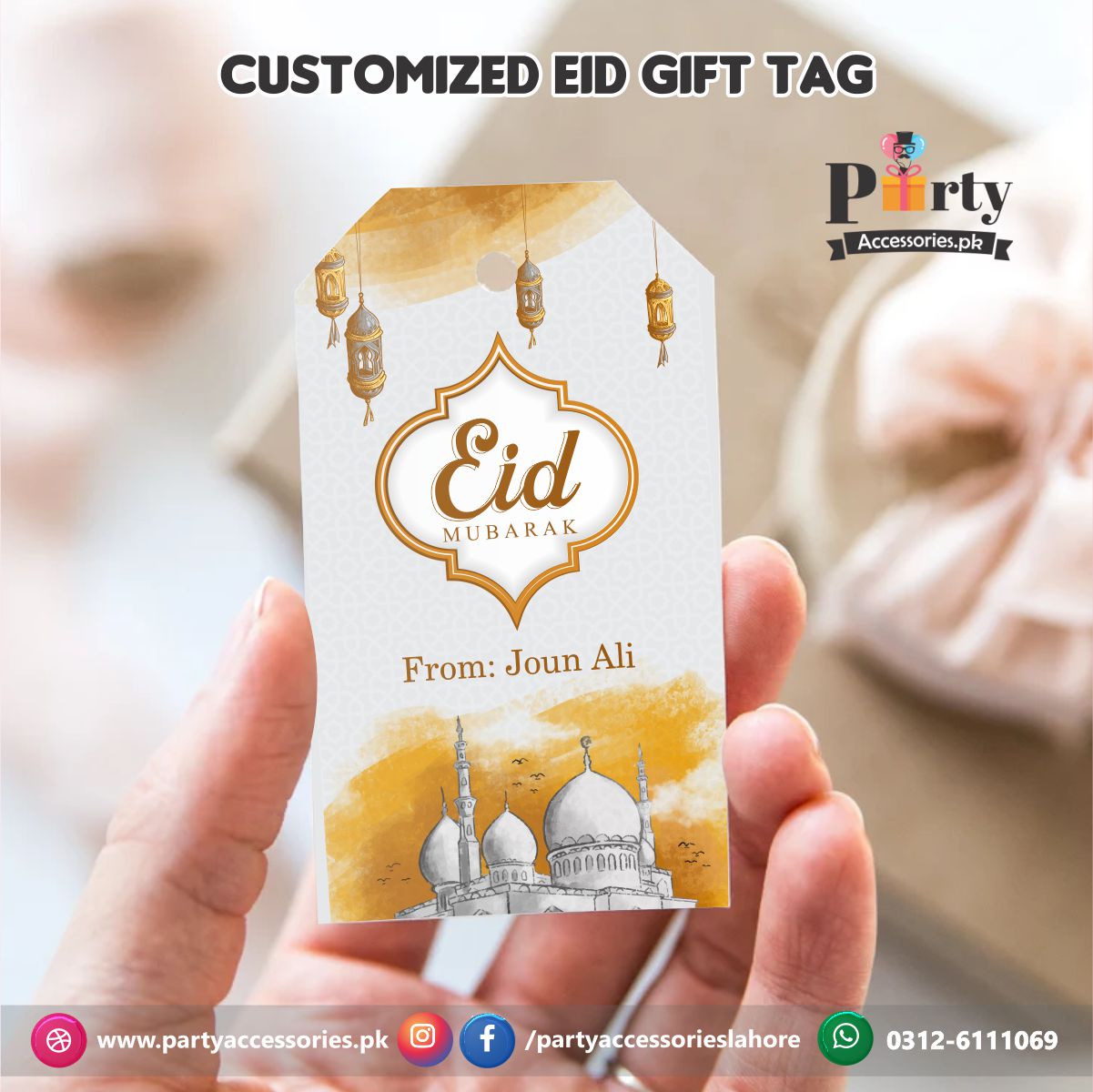 Customized Eid Gift tags | Eid decorations 2025 | pack of 6 ...