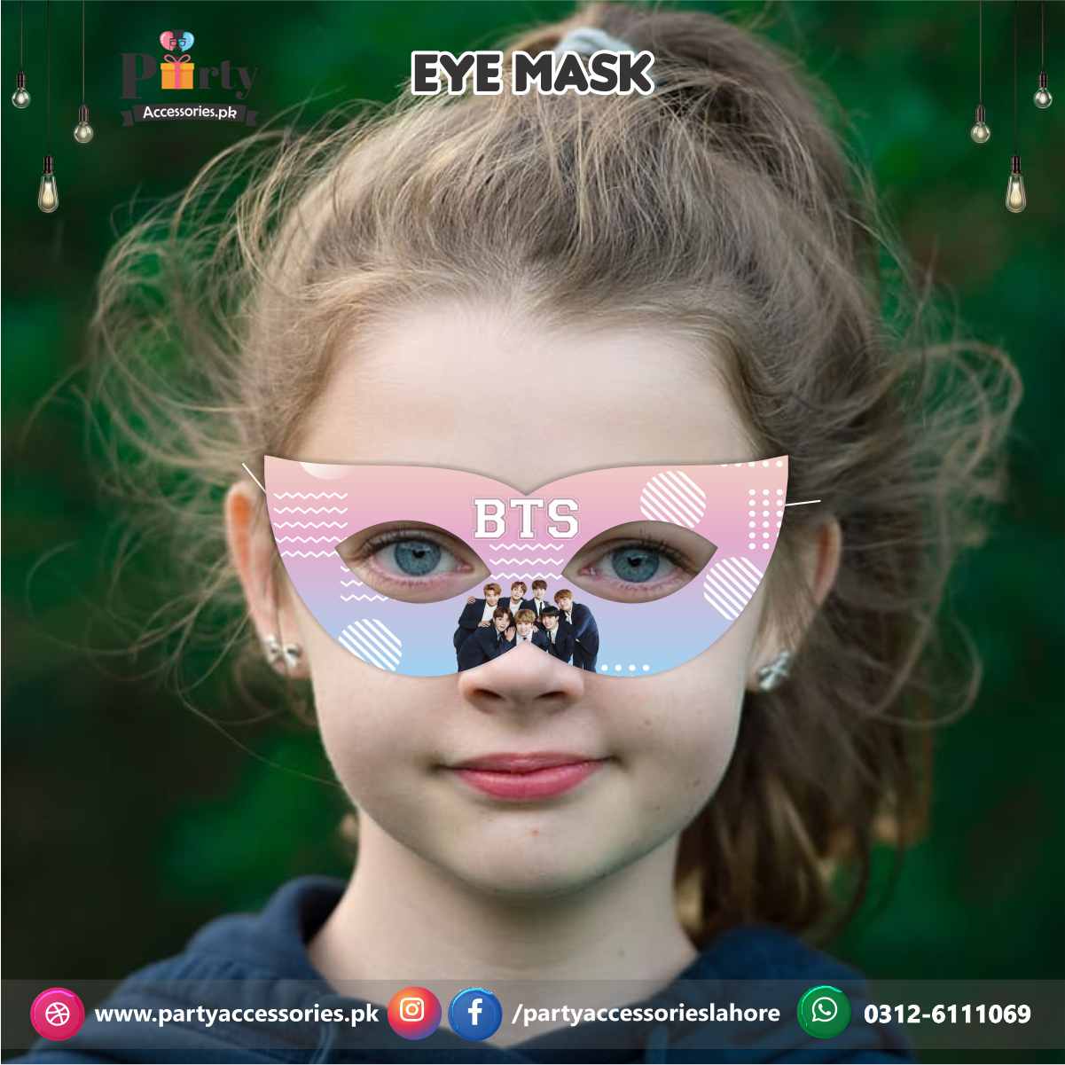 BTS theme party eye face masks | Pack of 6 pcs – PartyAccessories.pk